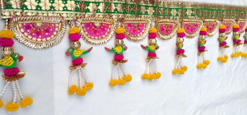 Handmade Gota Patti Toran Door And Temple Toran – Athulyaa