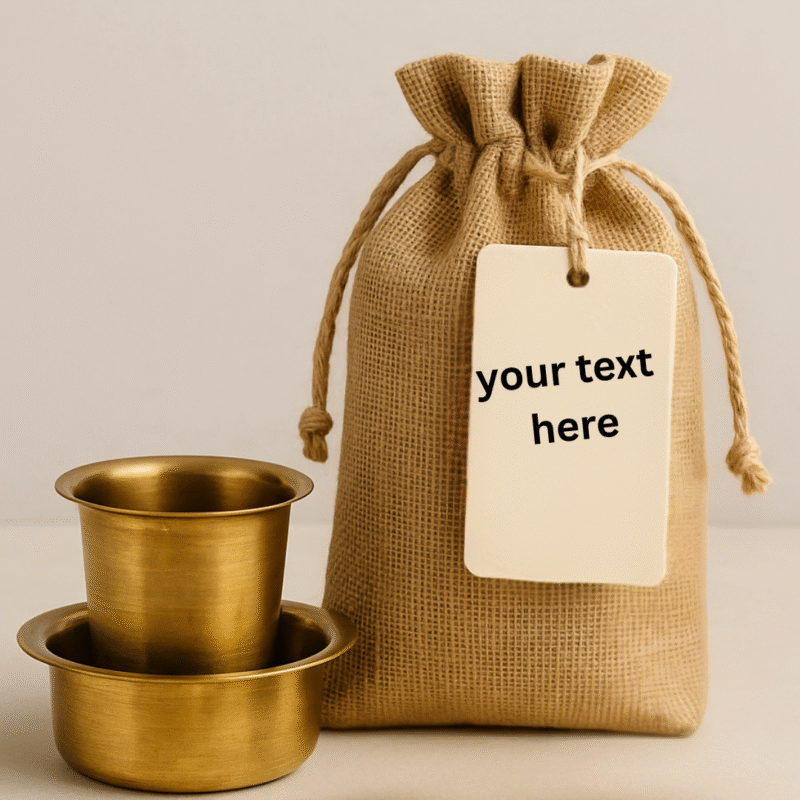 Brass Davara Tumbler Set in Festive Gift Box – Athulyaa